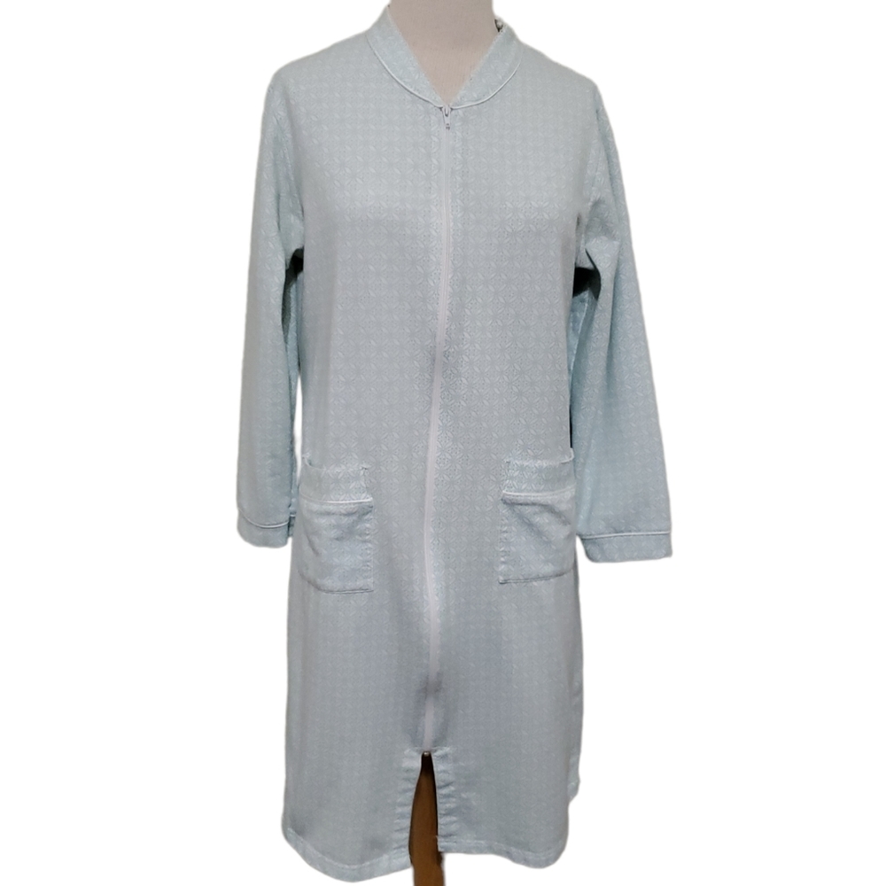 Miss Elaine Lightweight Front Zipper Robe - Gem